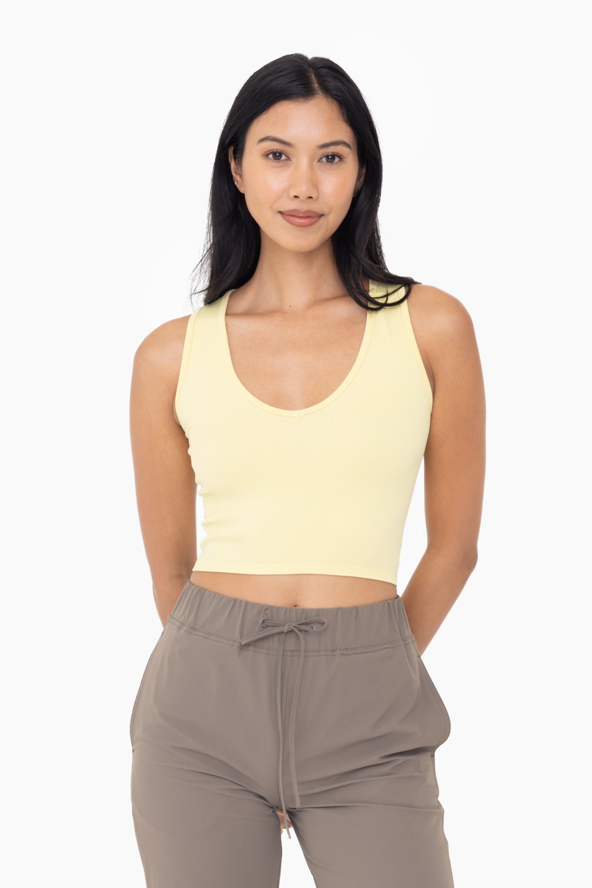 Dawn Seamless Ribbed V-Neck Crop Top – DEV